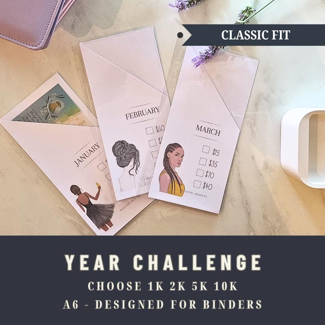 Year Savings Challenge | Choose 2k, 5k or 10k | Cash Envelopes - Etsy ...