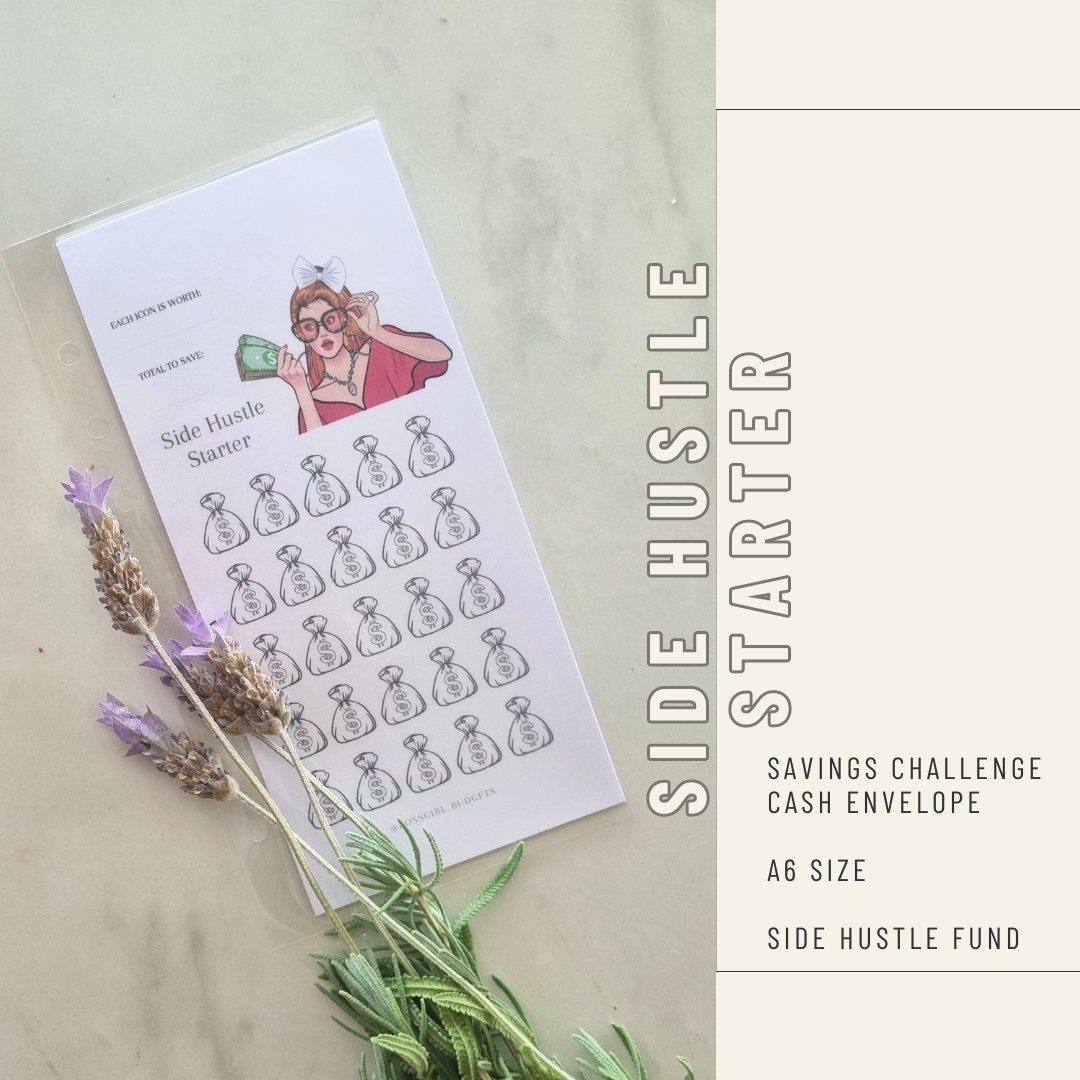 Side Hustle Savings Challenge Budgeting Cash Envelope - Etsy