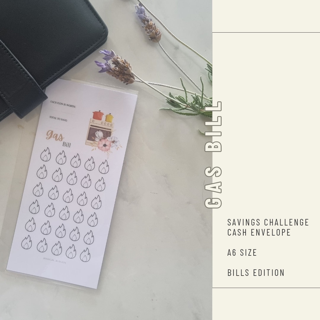 Gas Bill Savings Challenge Budgeting Cash Envelope Bills Edition - Etsy