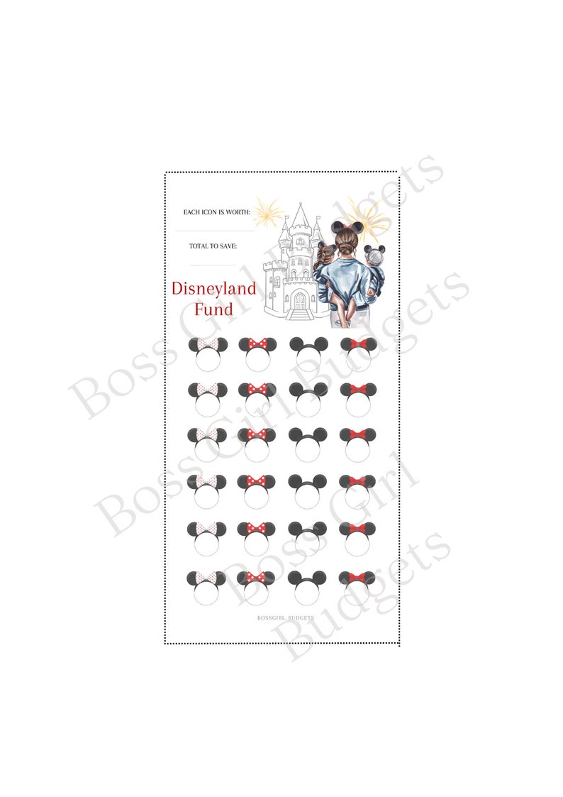 Disneyland Savings Challenge | Printable A6 and A4 | PDF Download ...