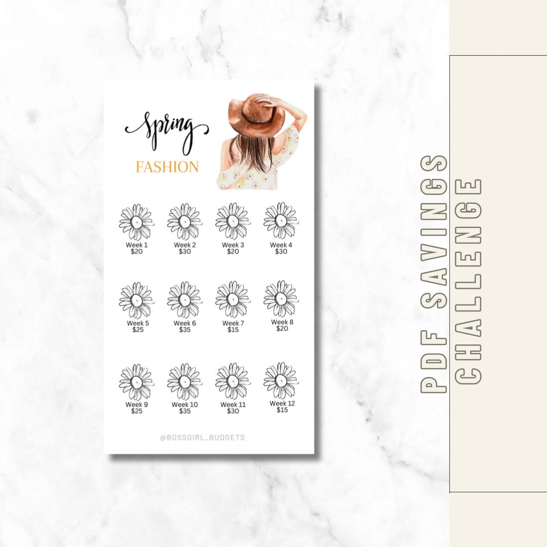 Spring Savings Challenge | Printable A6 and A4 | PDF Download | Budget ...
