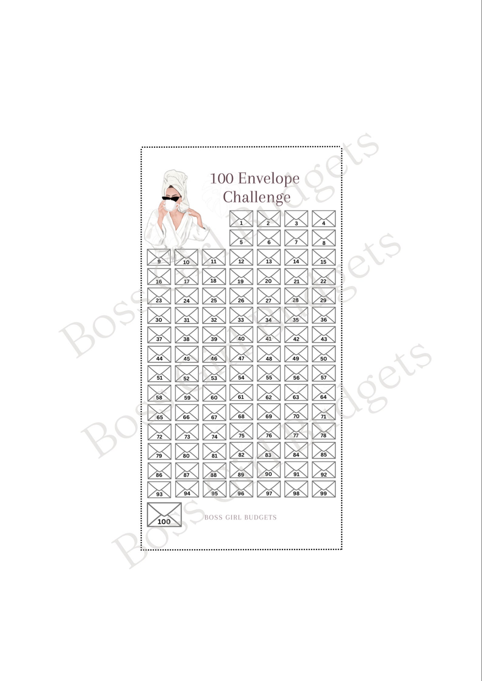 100 Envelope Savings Challenge Tracker Printable A6 and A4 - Etsy