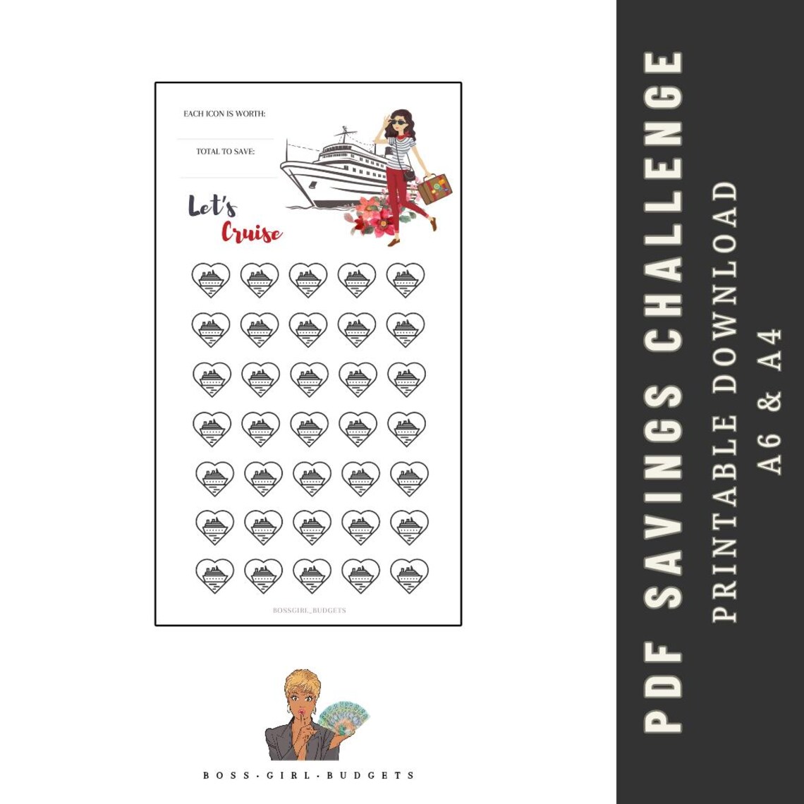Cruise Savings Challenge | Printable A6 and A4 | PDF Download | Budget ...