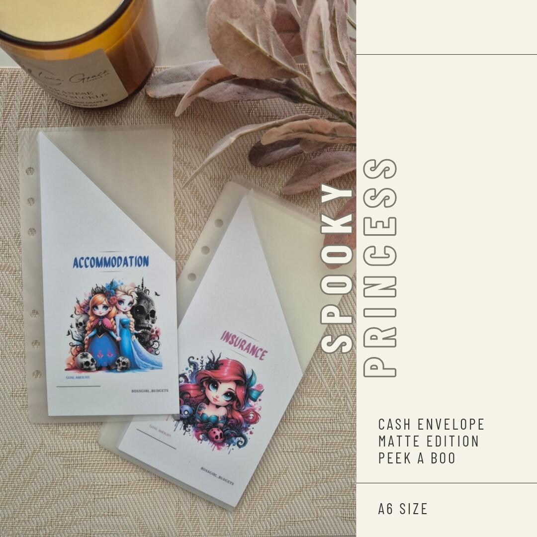 Custom Cash Envelopes Spooky Princess | A6 Size | Peek a Boo | Matte - Etsy