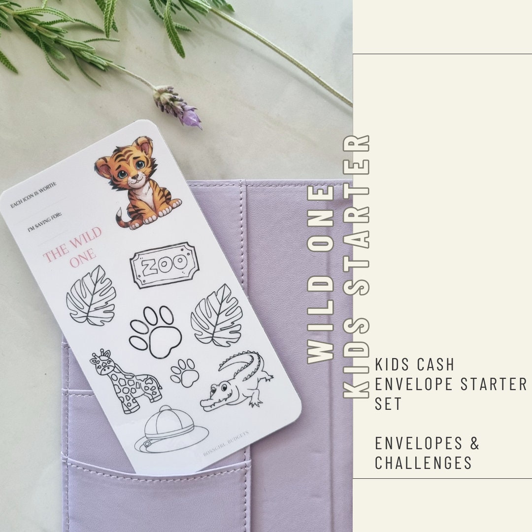 Wild One | Kids Cash Envelope Starter Kit | Savings Challenge - Etsy