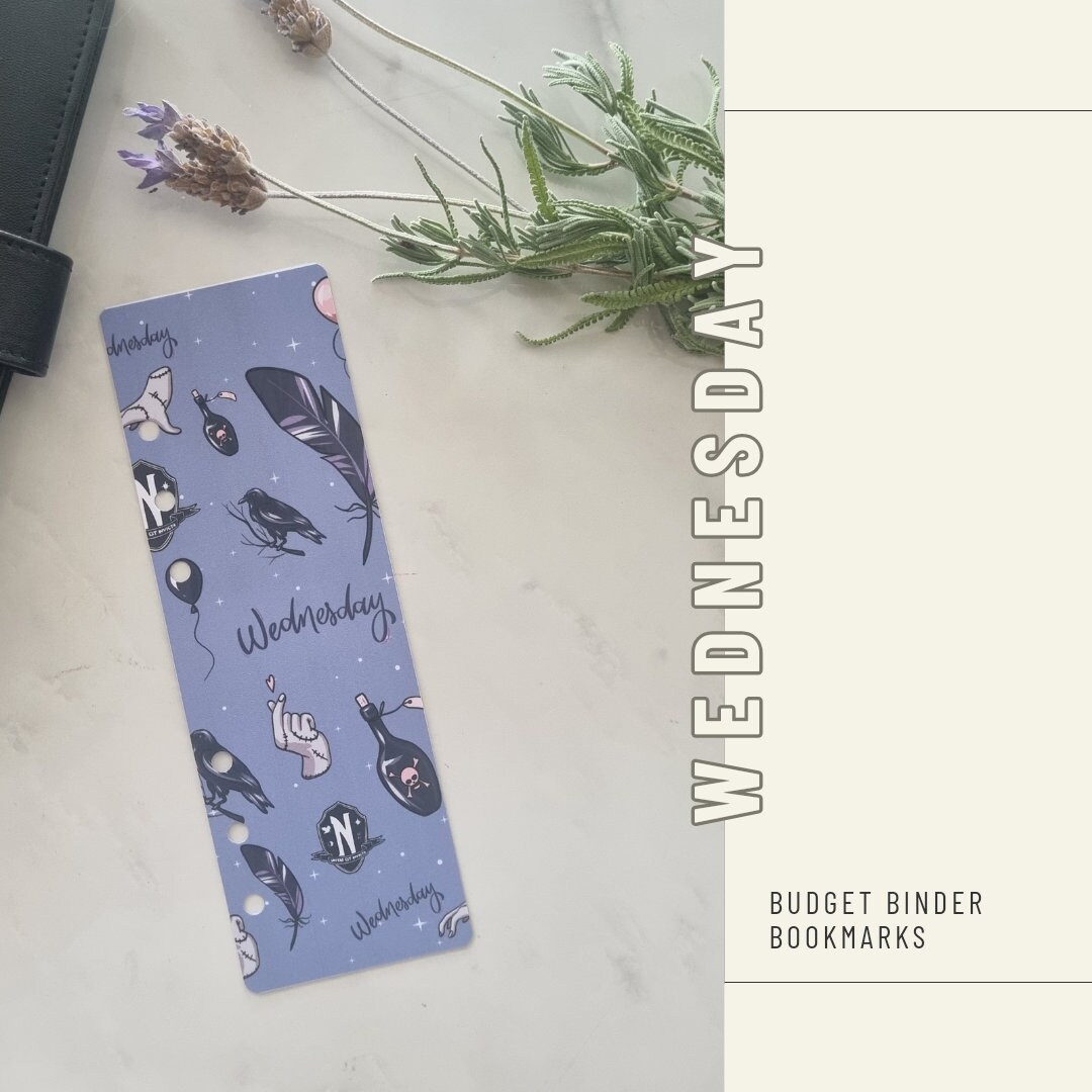 Budget Binder Bookmark Wednesday Themed Matte Laminated - Etsy Australia