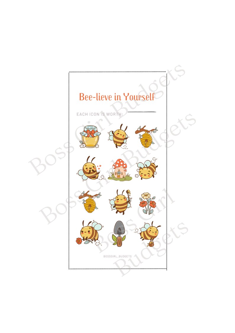Bee-lieve in Yourself Savings Challenge | Printable A6 and A4 | PDF ...
