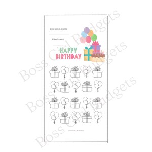 Birthday Savings Challenge | Printable A6 and A4 | PDF Download ...