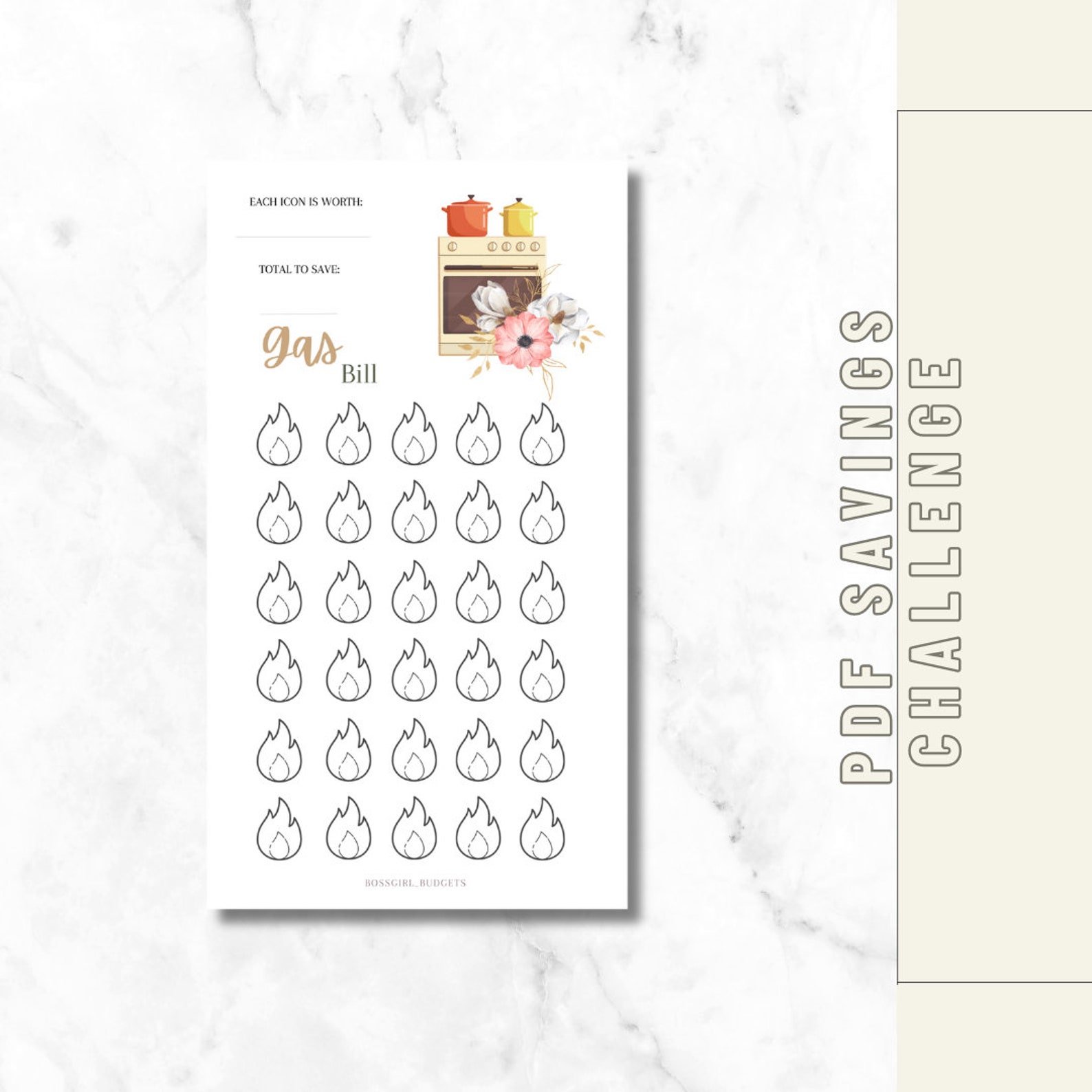 Gas Bill Savings Challenge | Printable A6 and A4 | PDF Download ...