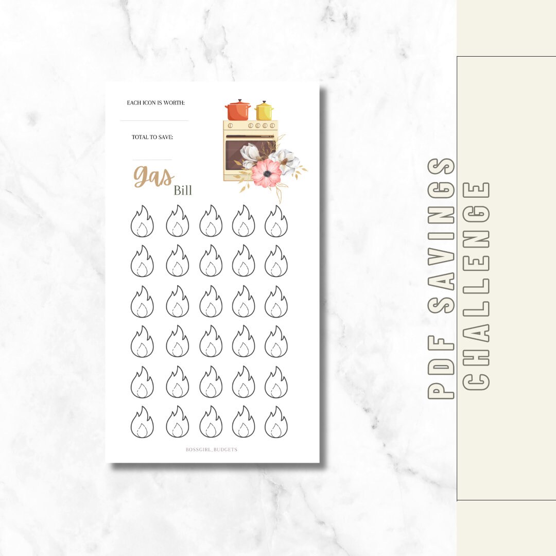 Gas Bill Savings Challenge | Printable A6 and A4 | PDF Download ...