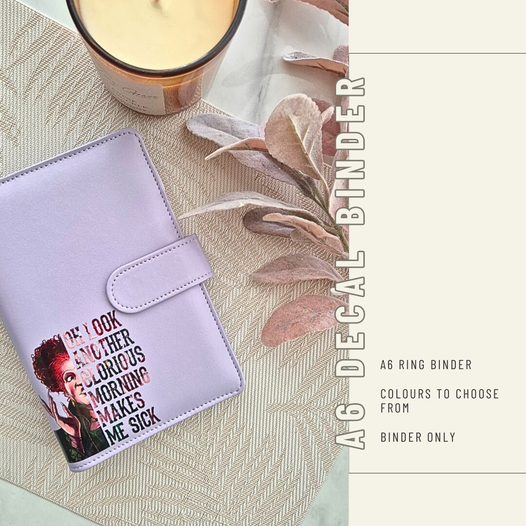 A6 Ring Binder Hocus Pocus Theme Binder Only Add on Cash Envelope ...