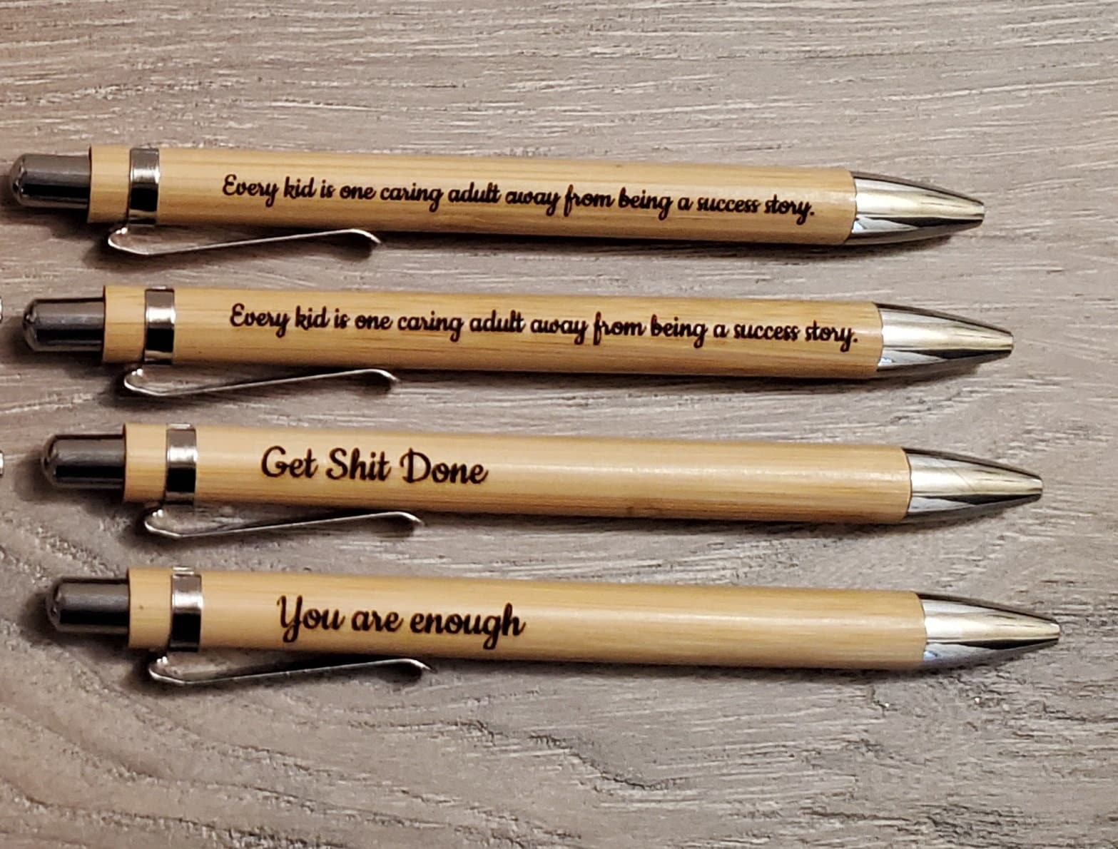 Personalized Bamboo Wood Pens, Custom Quote Pen, Motivational ...
