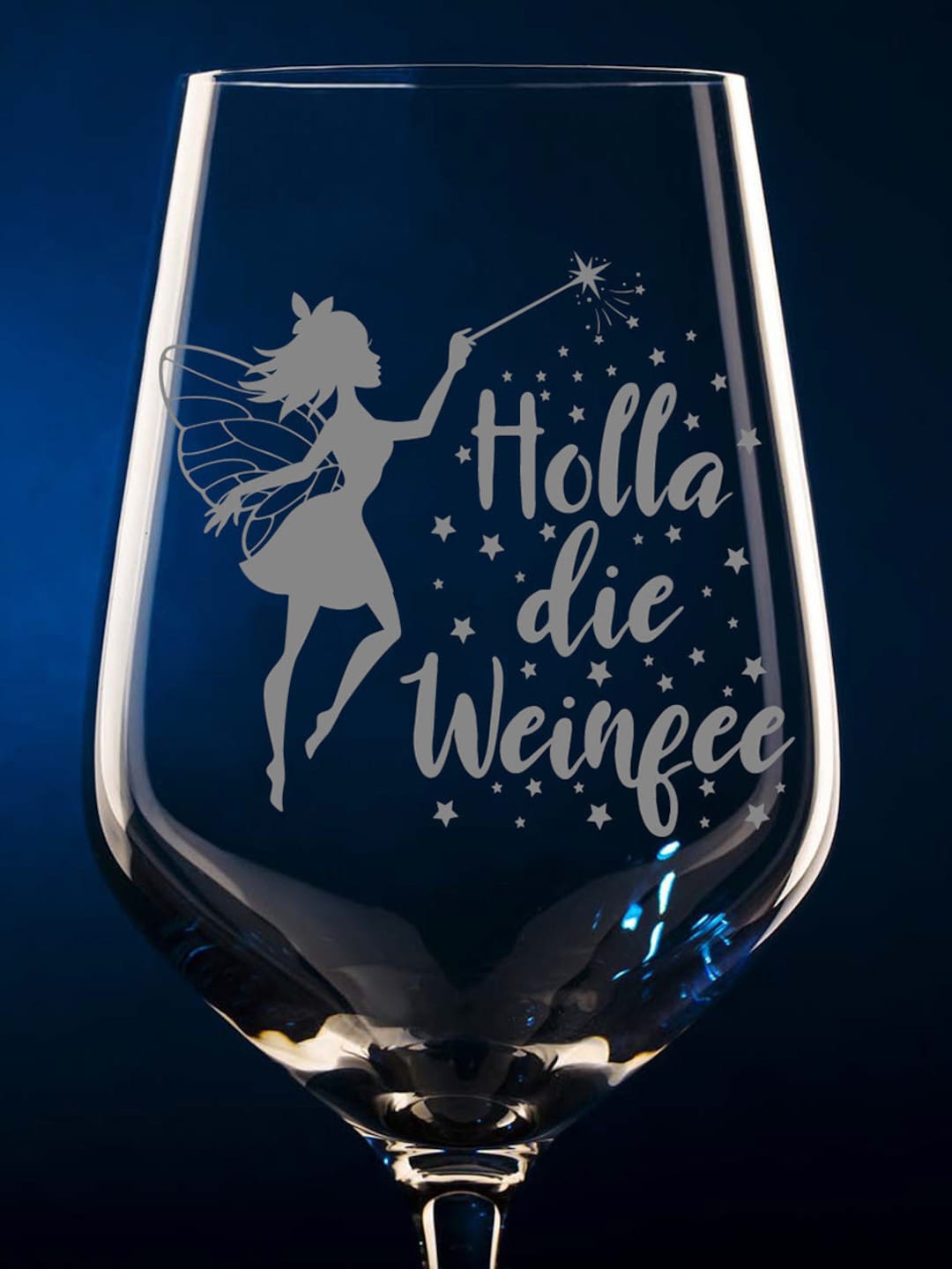 Weinglas mit Gravur "Holla die Weinfee - Etsy.de