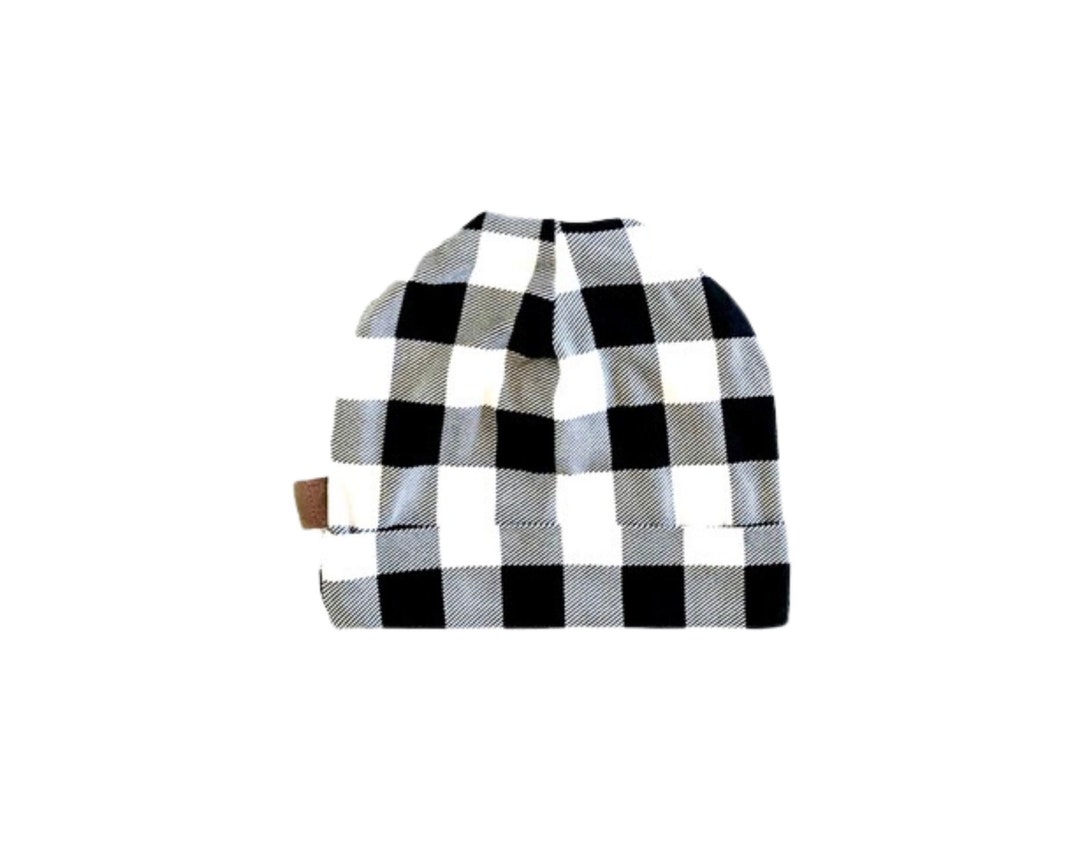 Black White Classic Checkerboard Cotton Knit Kids Beanie Hat - Etsy