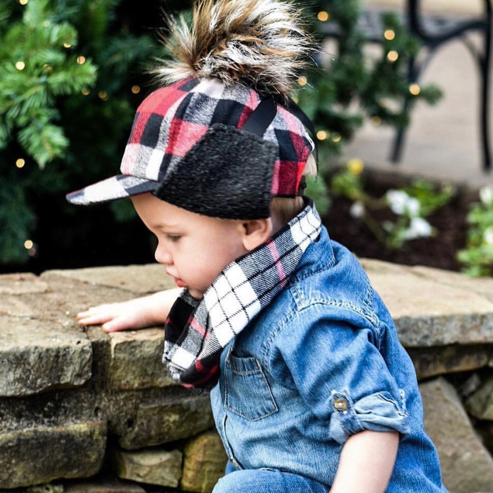 Kids Plaid Scarf. Unisex Flannel Scarf Double or Single Loop Infinity ...