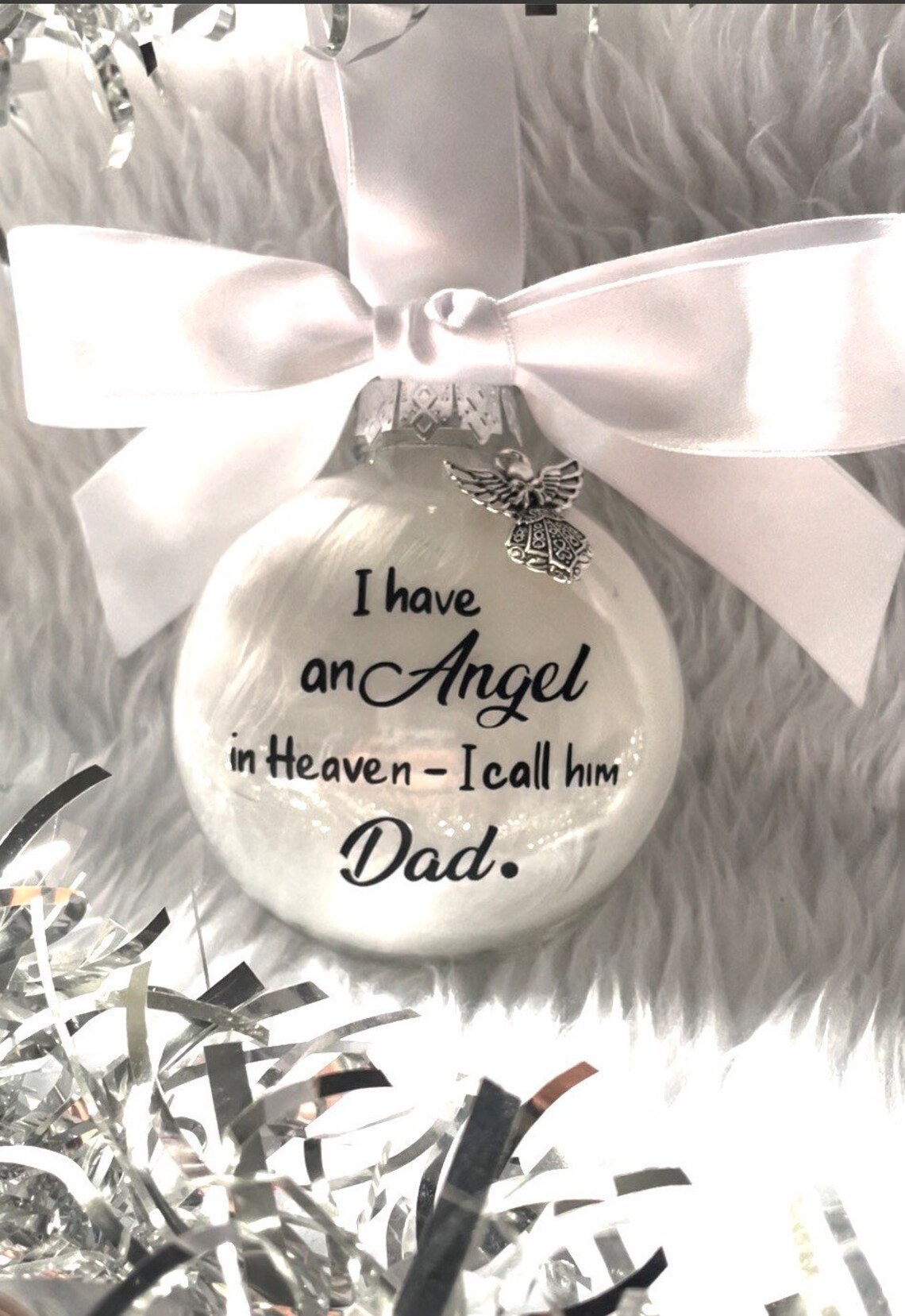 I Have an Angel in Heaven Bauble, Feather Filled Bauble,christmas Tree ...