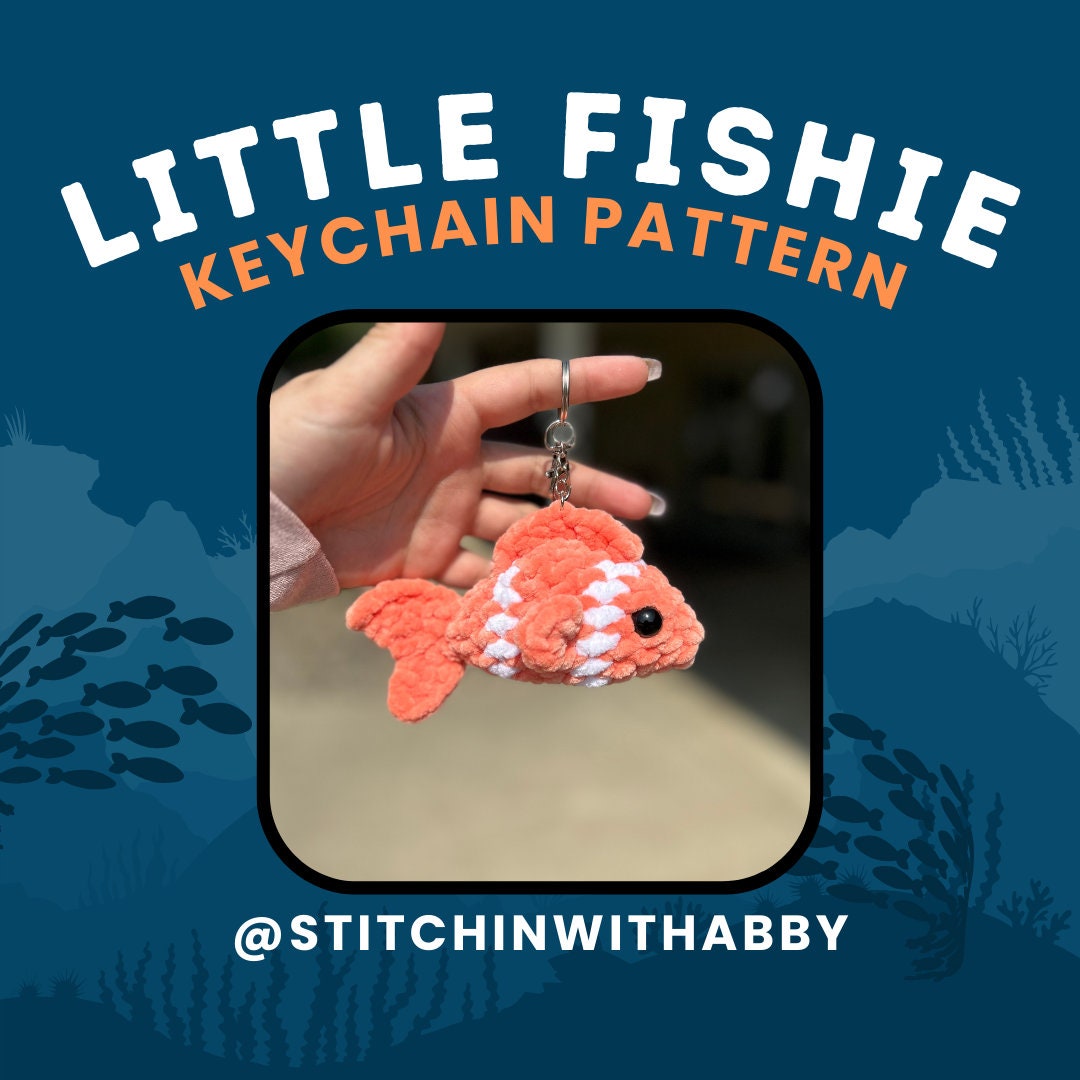 Little Fishie Keychain Pattern | Low Sew Keychain Patterns | Crochet ...