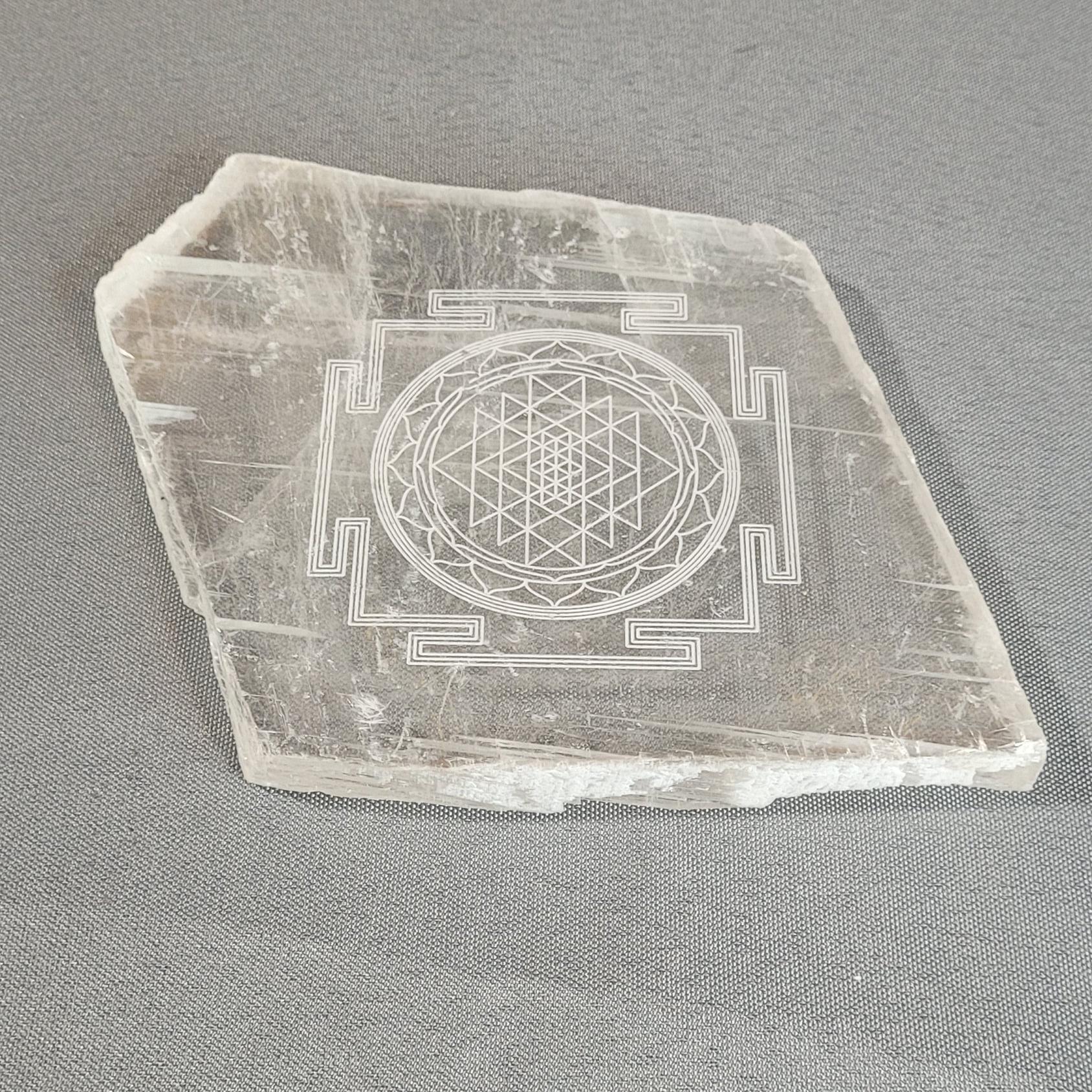 Selenite Cleansing Slab/plate With Etching: Tree of Life OR Mandala - Etsy