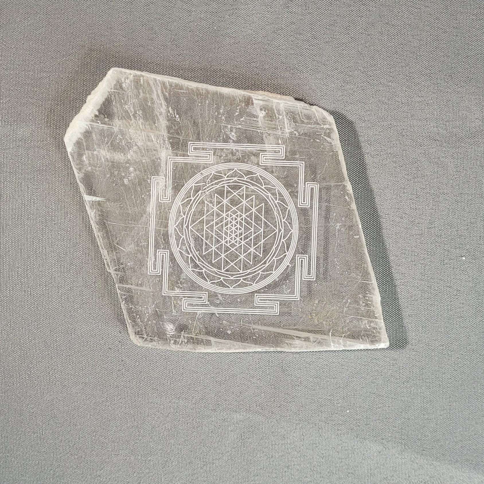 Selenite Cleansing Slab/plate With Etching: Tree of Life OR Mandala - Etsy