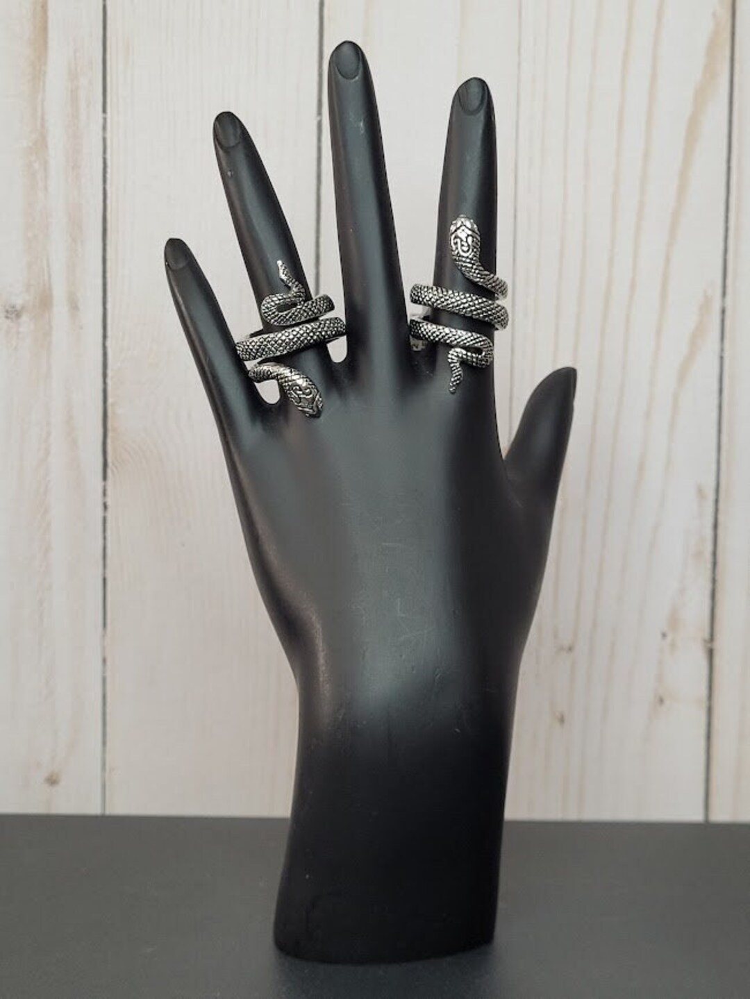 Cubic Zirconia Snake Wrap-around Ring. Witchy Statement Piece. Sizes 6 ...