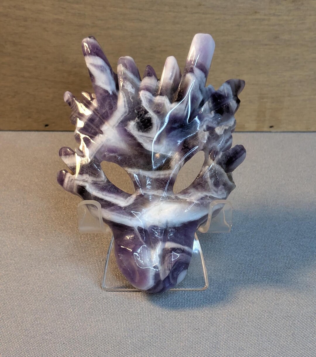 Crystal Dream Amethyst Dragon Face Mask, Stand NOT Included - Etsy