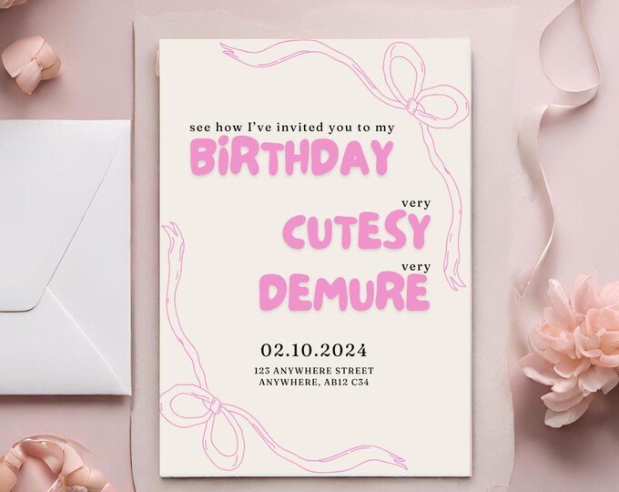 Demure, Cutesy Disco Birthday Invitation digital Link to Customize - Etsy