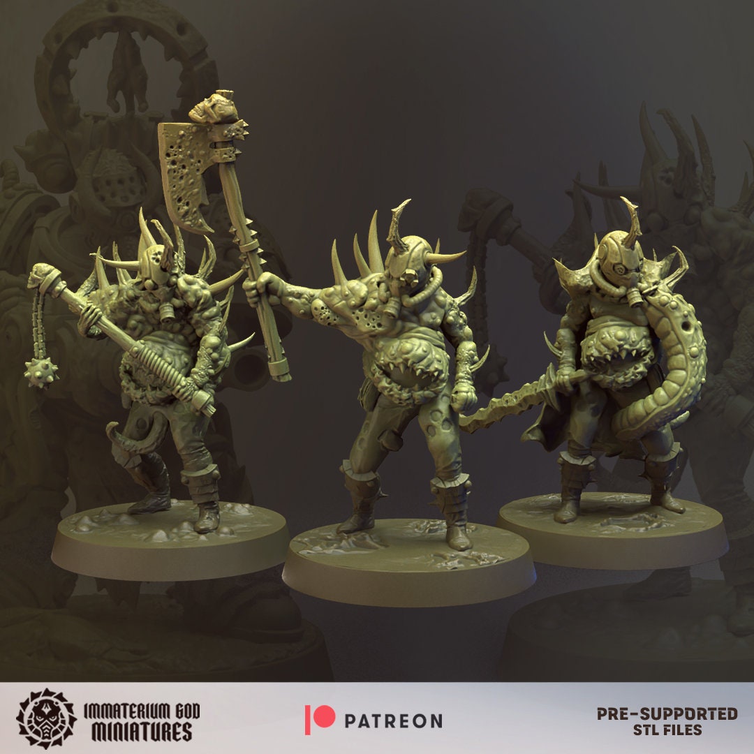Set of 10 Plague Walkers Immaterium God/sci-fi/tabletop Miniatures ...