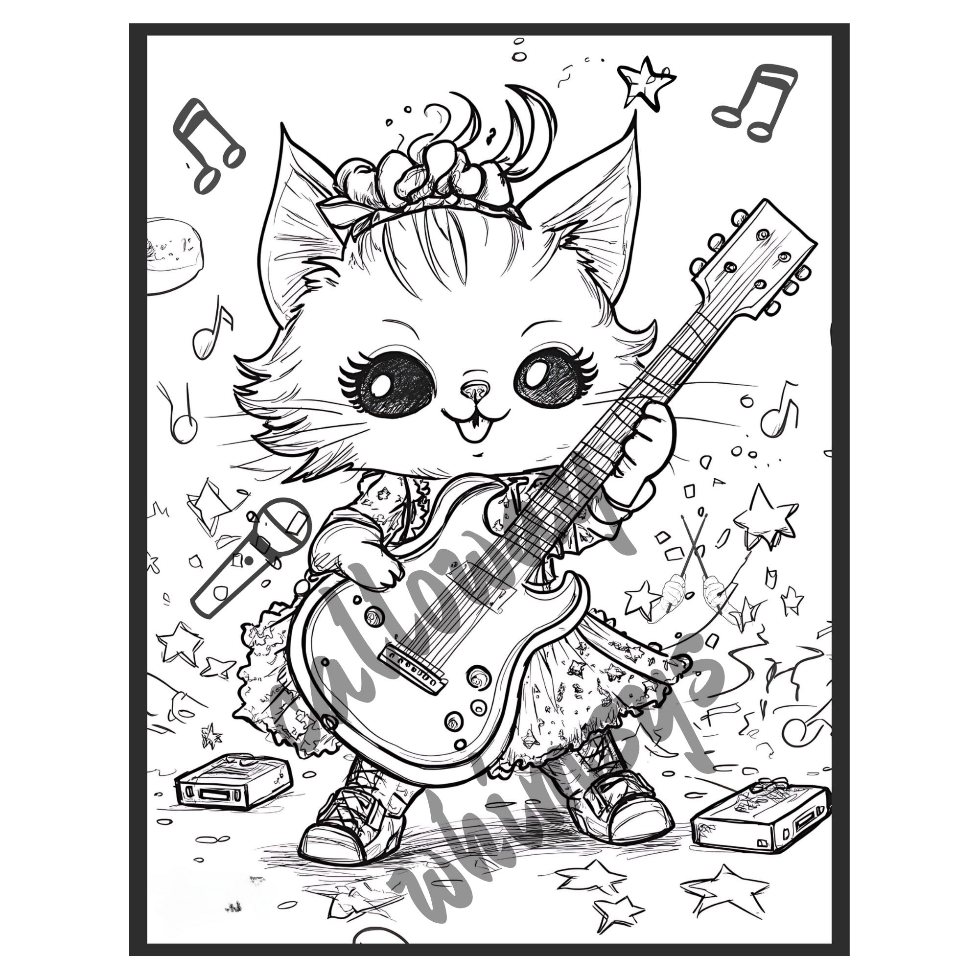 Costumed Kitty Coloring Pages 35 Adorable Dress-up Cats Printables for ...