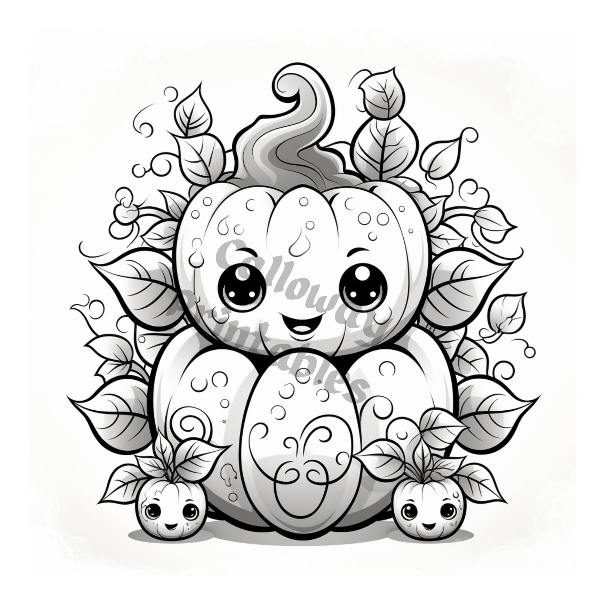 Fall Harvest Pumpkins Coloring Pages Autumn Coloring Sheets 10 Instant ...