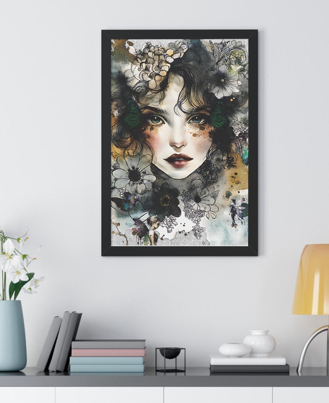 Boho Vintage Vertical Poster, Alternative Art Print, Retro Wall Decor ...