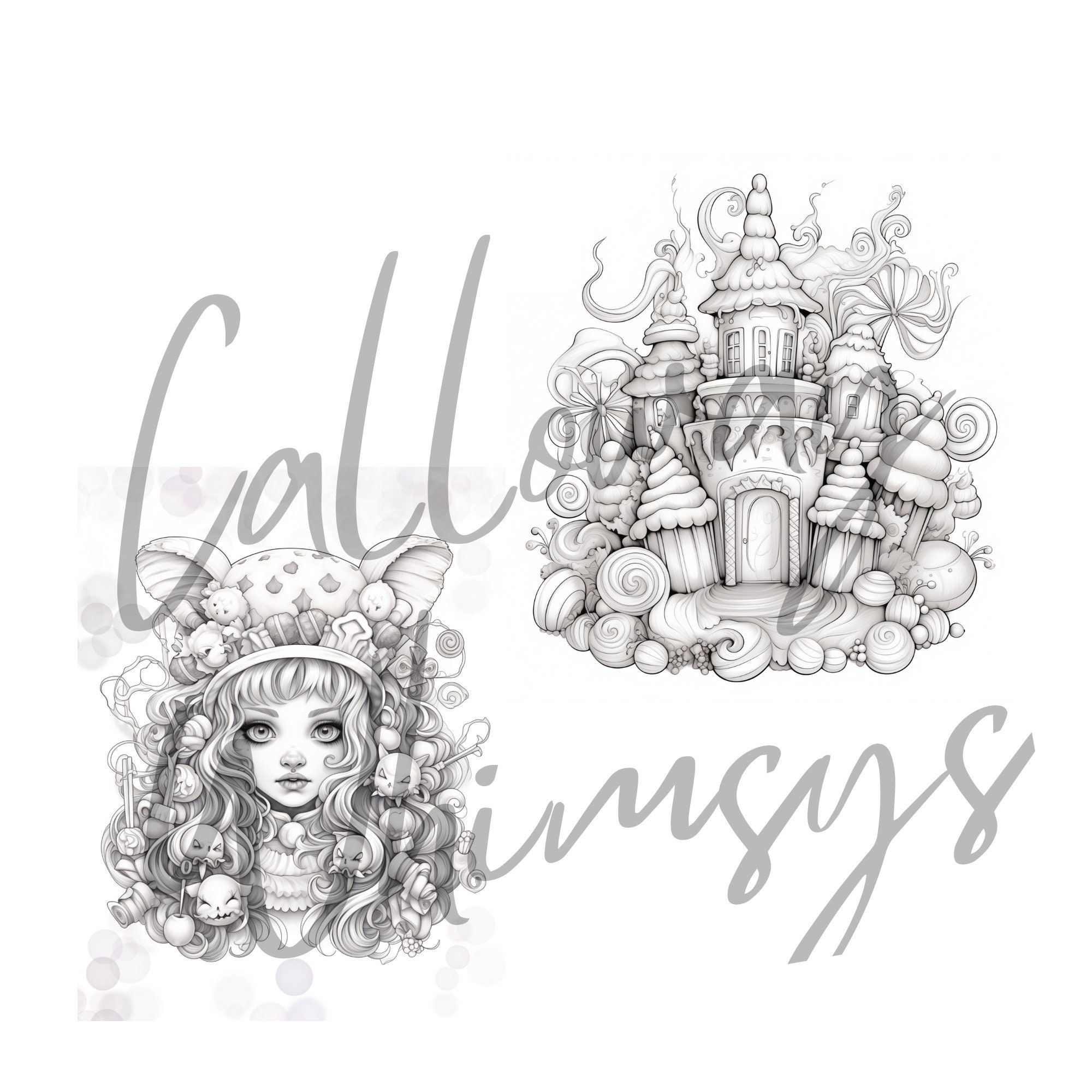 Gothic Candy Princess Coloring Pages – 10 Whimsical Girl Fantasy Sheets ...