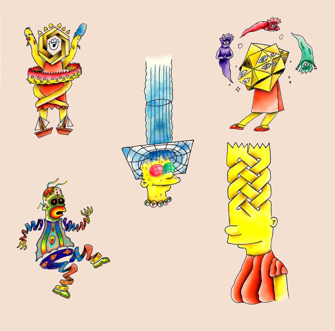 Psympsons Simpsons Psychedelic Trippy Art Illustration Print - Etsy