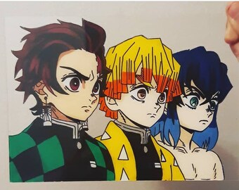 Demon Slayer Glass Wall Art - Etsy UK