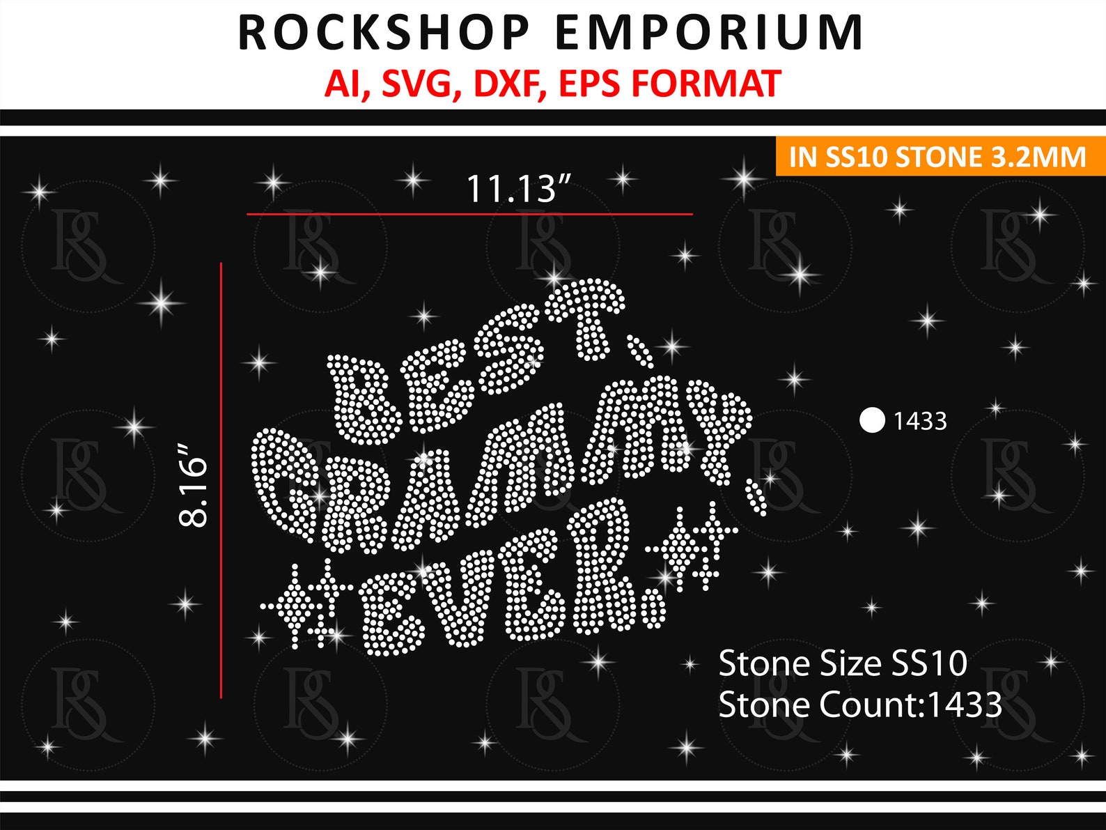 Best Grammy Ever Rhinestone Svg Template Digital Download Rhinestone ...