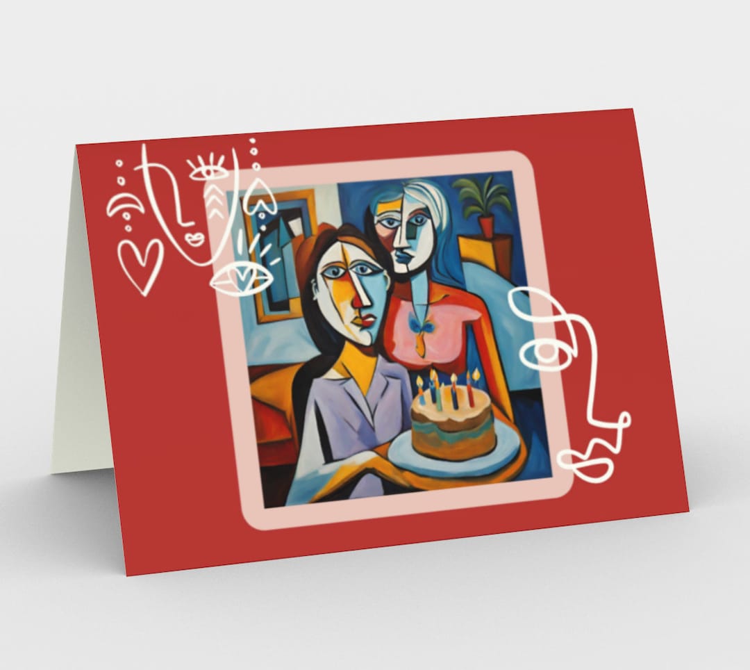 Picasso Inspired Birthday Card Art Inspired / Greeting Card / Birthday ...