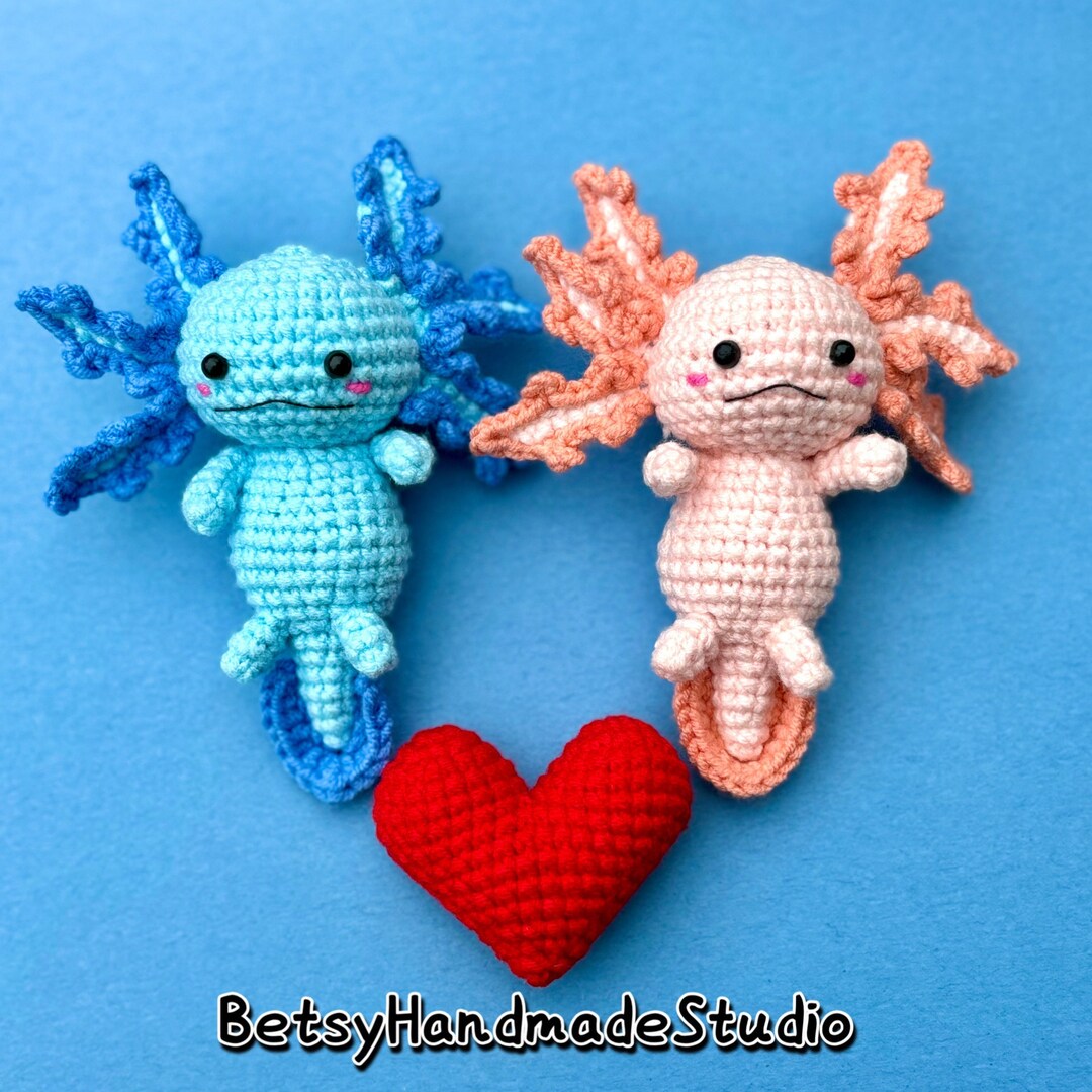 Ready to Ship From the US: Handmade Crochet Salamander Axolotls Amigurumi Salamander Handmade ...