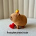 Ready to Go: Crochet Capybara With Heart Knitting Capybara Amigurumi ...