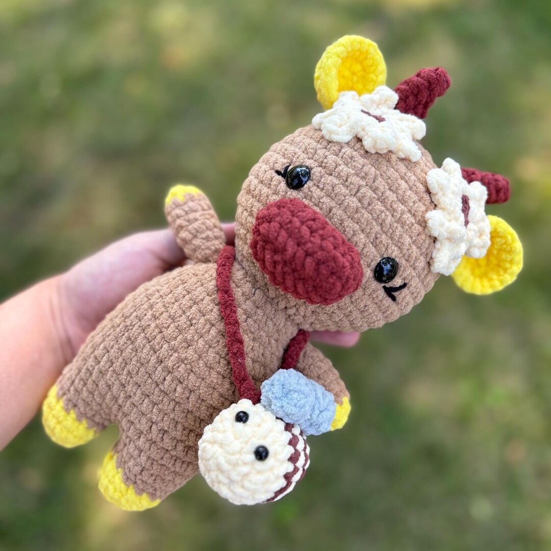 Crochet Cow Crochet Animals Amigurumi Farm Animals Cows With Flower ...