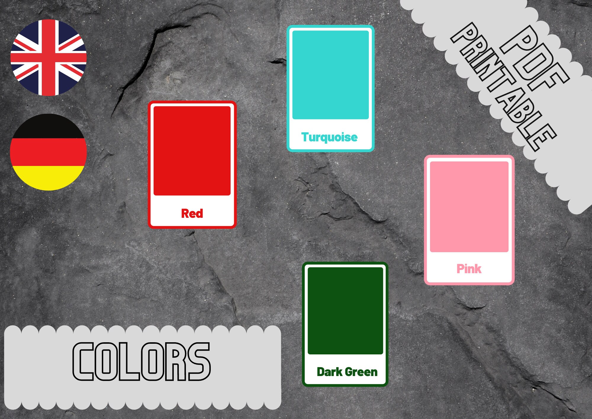 Learning & School Toys & Games 19 Colors Flash Cards Printable ...