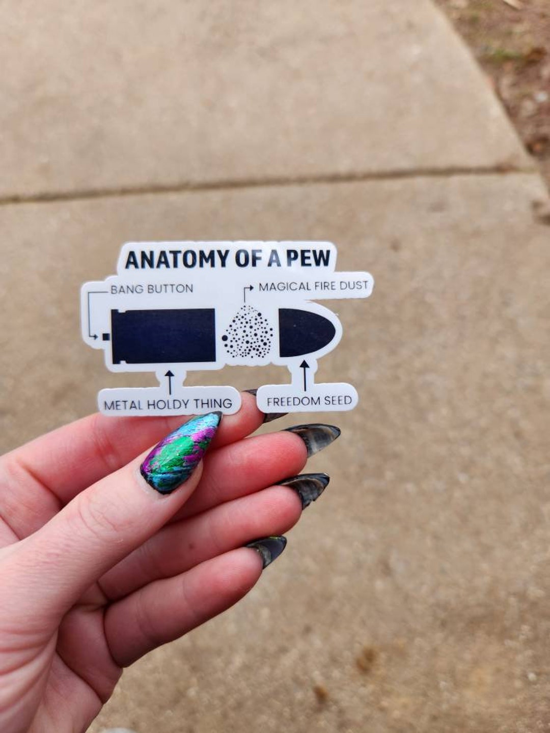 Anatomy of A Pew Sticker, Gun Humor Sticker, Gift for Gun Lover, Gift ...