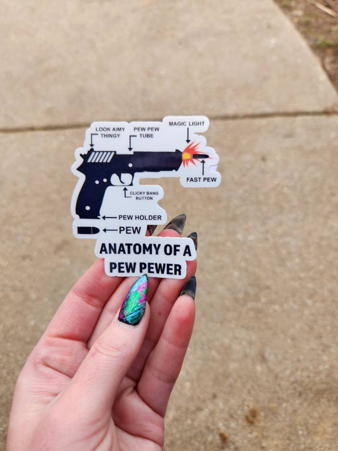 Anatomy of A Pew Pew Sticker, Gift for Gun Lover, Gun Humor, Laptop ...