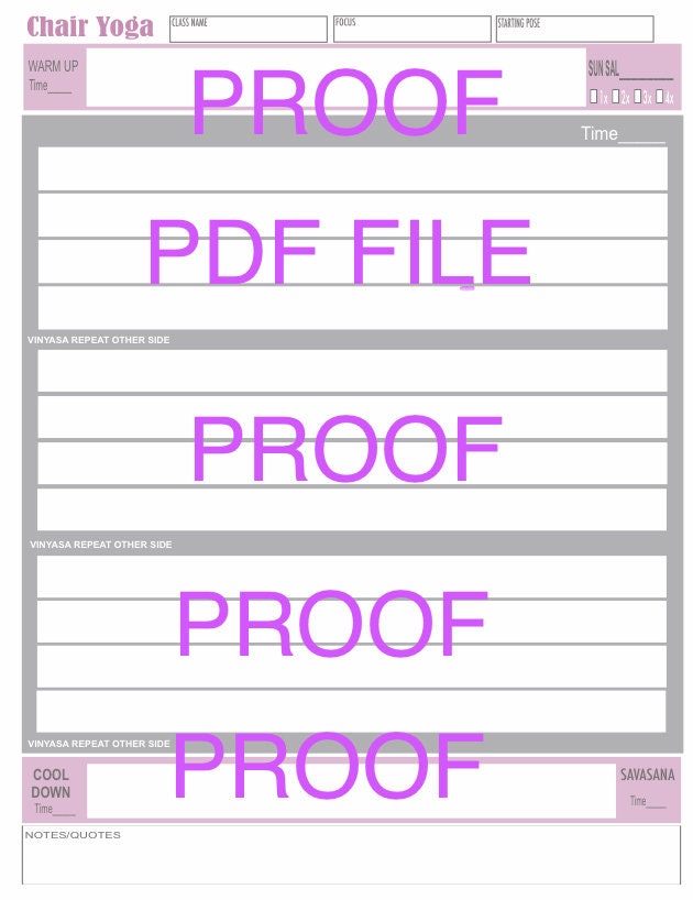 Chair Yoga Sequence Form Planner - Etsy