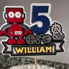 Personalized Robot Birthday Cake Topper: 3D Layered Cardstock - Etsy