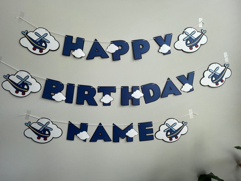 Helicopter Birthday, Helicopter Banner, Helicopter Themed Birthday, Boy ...