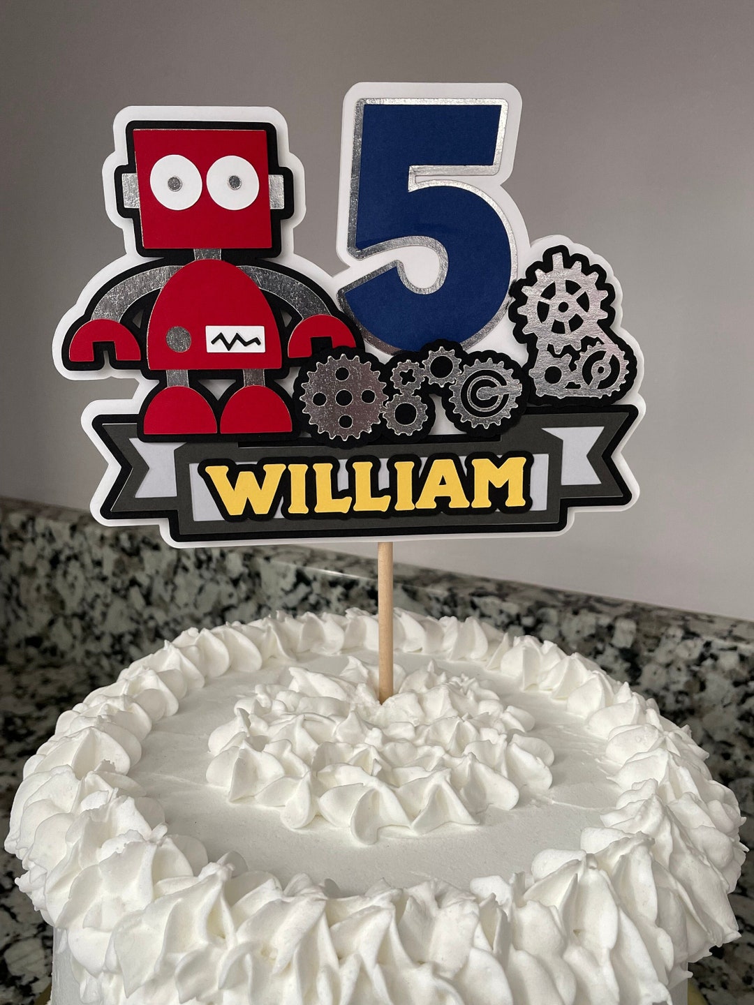 Robot Bday, Robot Bday Party, Robot Cake, Robot Cake Topper, Robot ...
