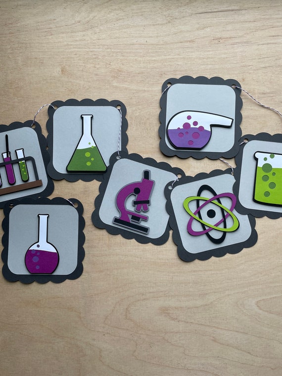 Science Themed Banner Science Bday Theme Science Bday Decor | Etsy