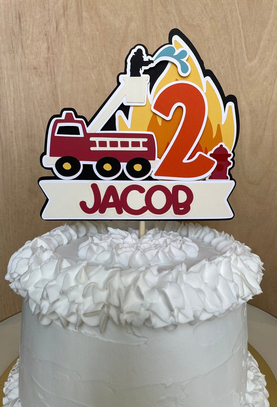 Firefighter Birthday Party, Firefighter Cake Topper, Kid's Firefighter ...