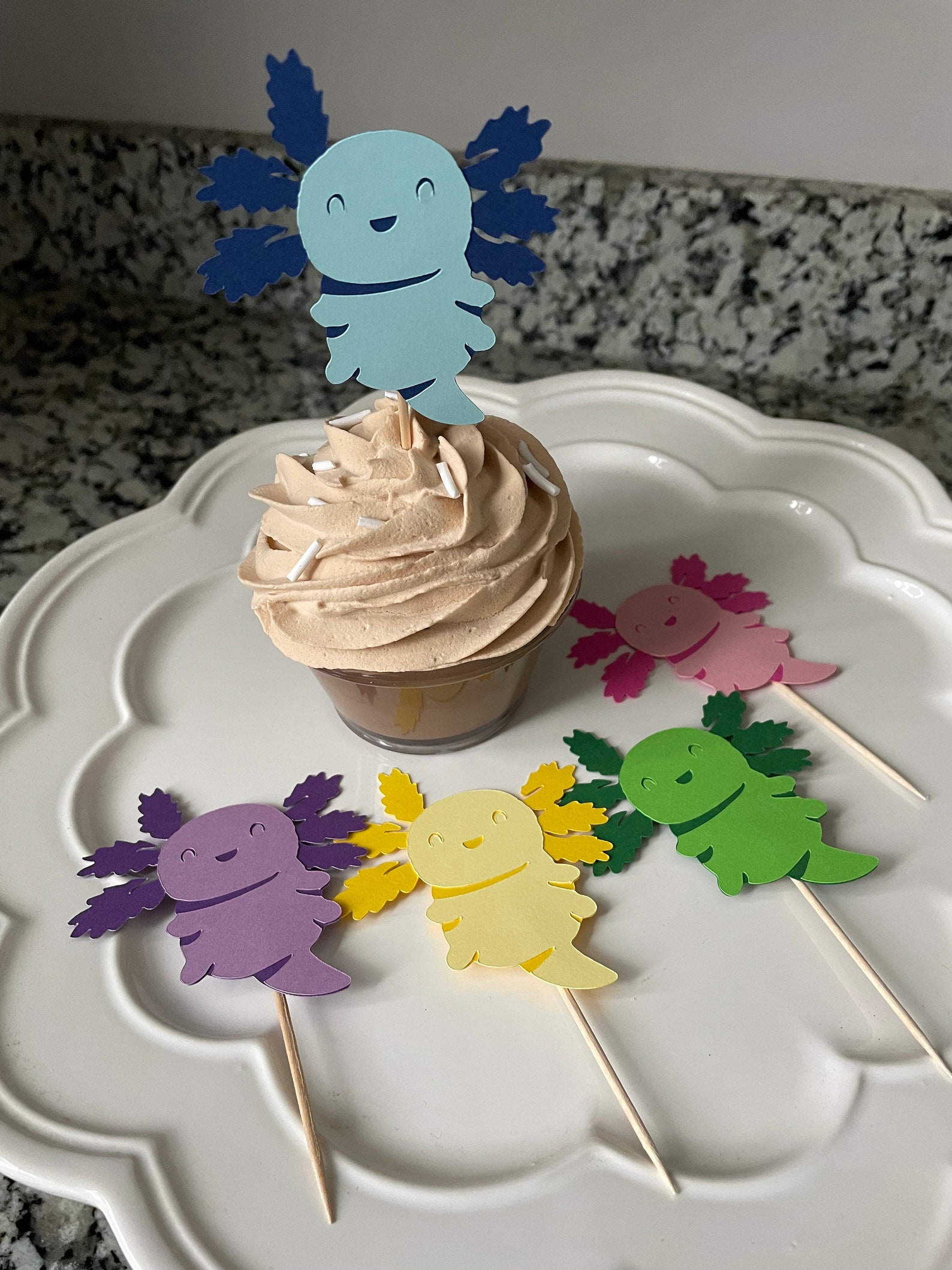 Axolotl, Axolotl Cupcake, Axolotl Bday, Axolotl Topper, Salamander ...