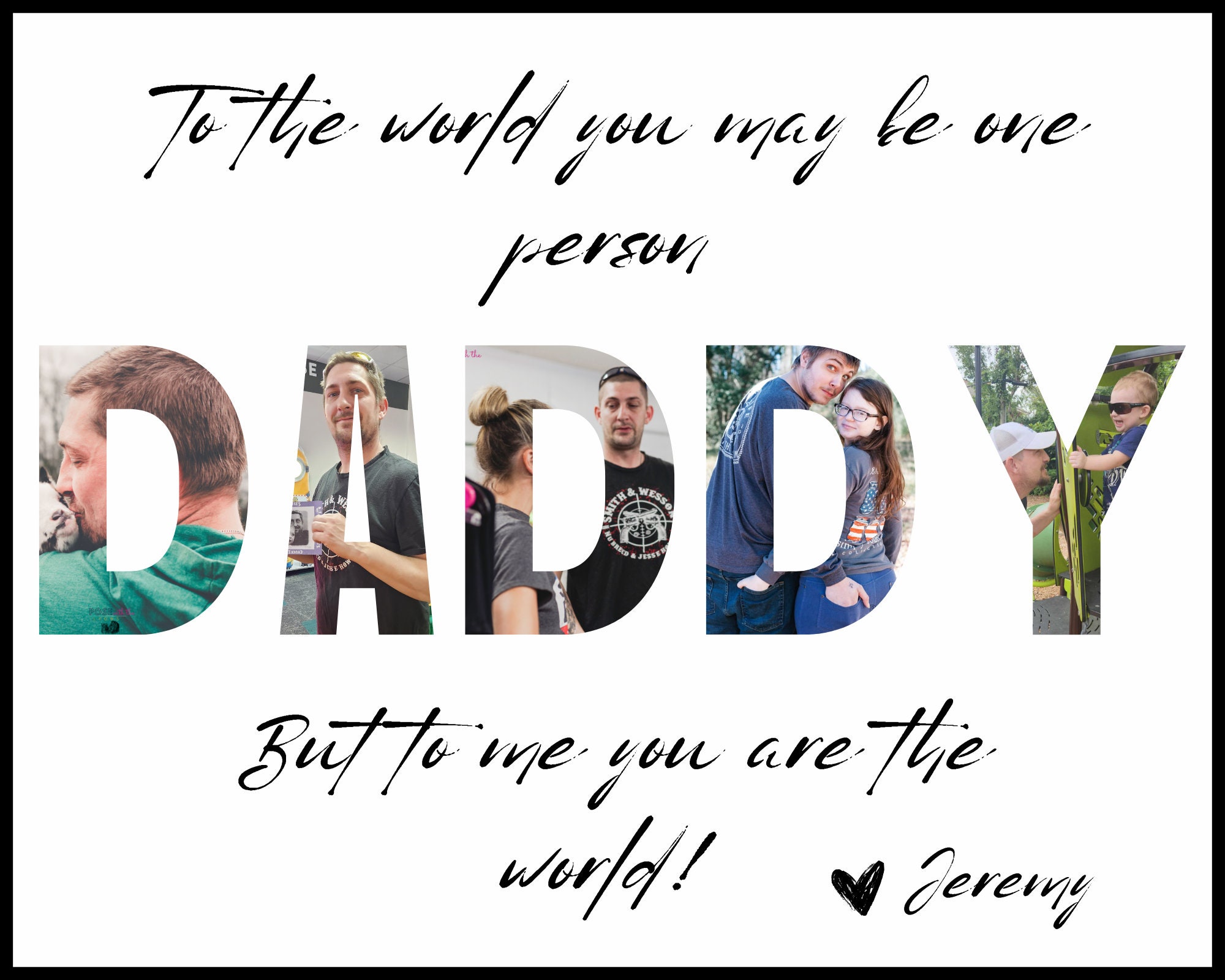 Daddy Photo Collage, Daddy Photo Frame, Personalized Dad Frame, Fathers ...