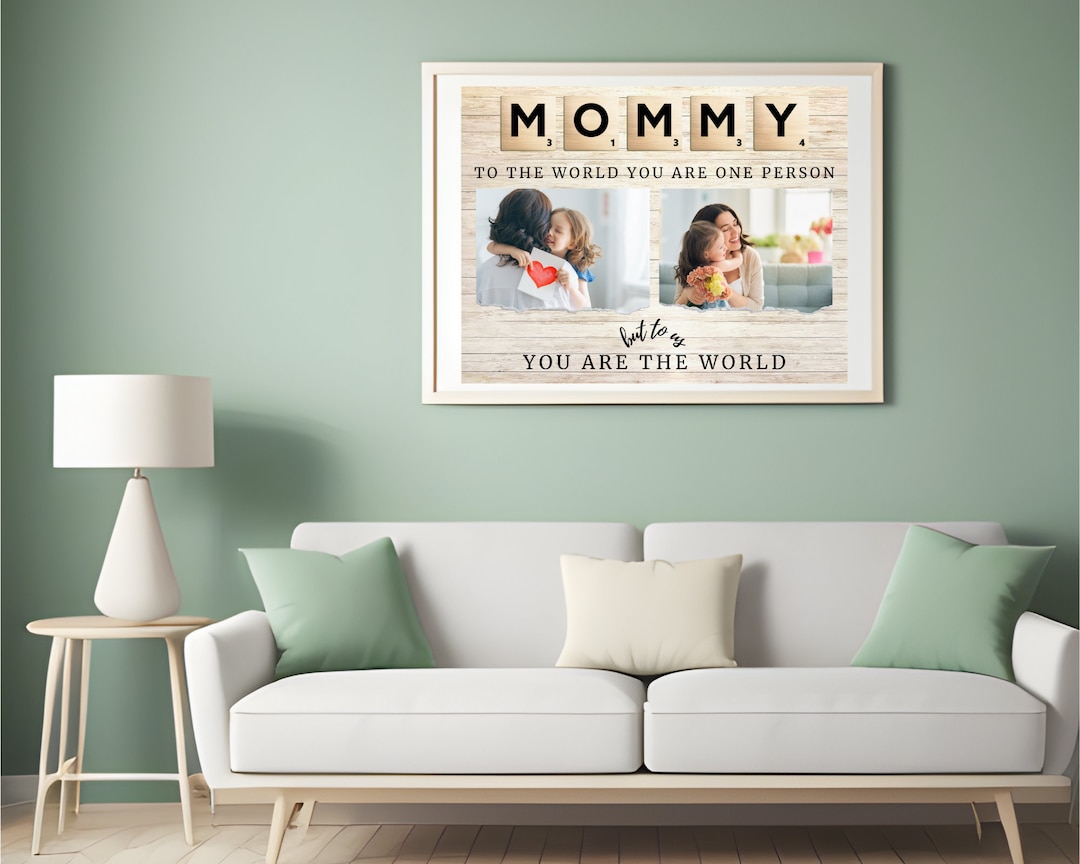 You Are the World Mommy Photo Collage, Mother Photo Frame, Personalized ...